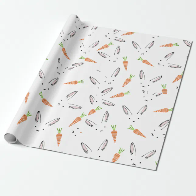 Bunnies and Carrots Wrapping Paper | Zazzle