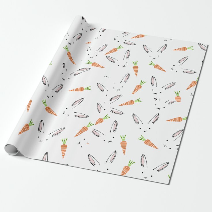 Bunnies and Carrots Wrapping Paper | Zazzle