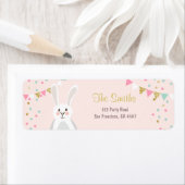 Bunny Address Labels Spring Pink Gold Easter | Zazzle
