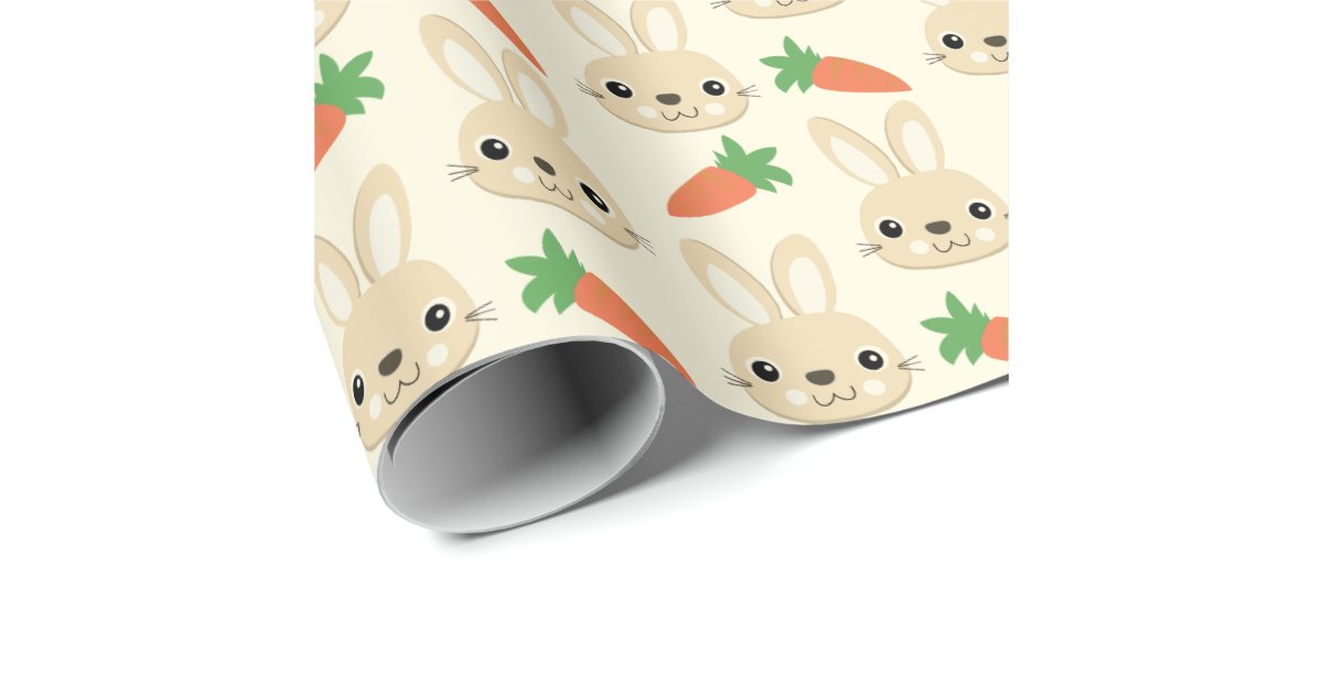 Bunny and Carrot Easter Pattern Wrapping Paper | Zazzle