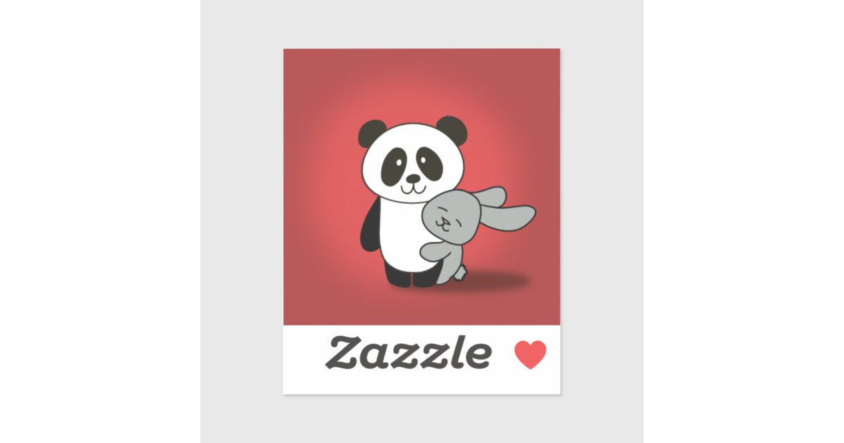 Bunny and Panda Sticker | Zazzle