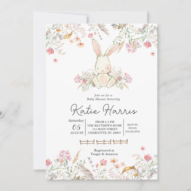 Bunny Baby shower, bunny baby Invitation | Zazzle