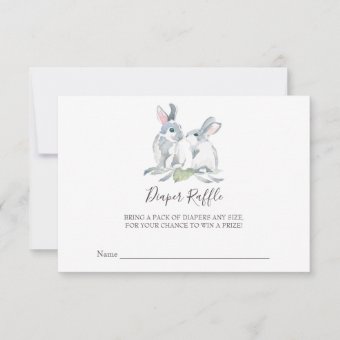 Bunny Baby Shower Diaper Raffle Invitation | Zazzle