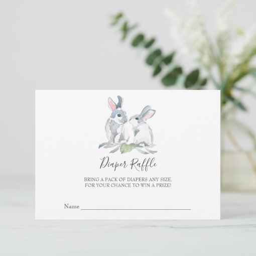 Bunny Baby Shower Diaper Raffle Invitation | Zazzle