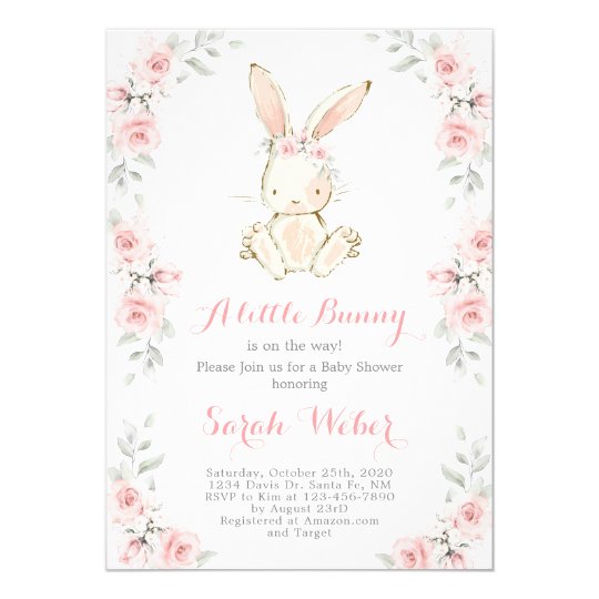 Bunny baby shower girl invitation | Zazzle.com