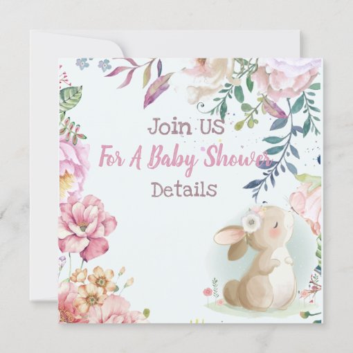Bunny Baby Shower Invitation | Zazzle
