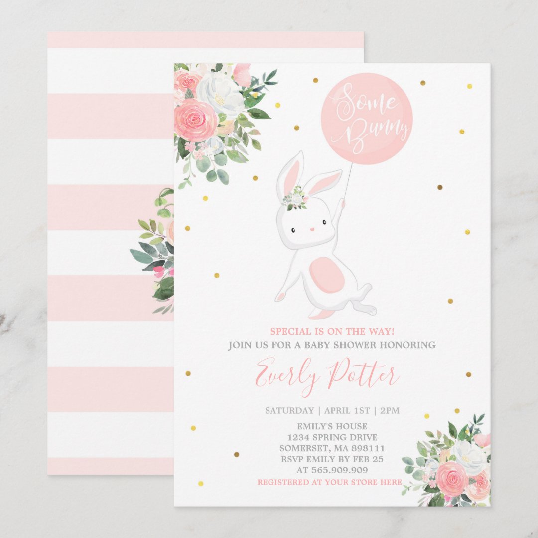 Bunny Baby Shower Invitation Some Bunny Special | Zazzle