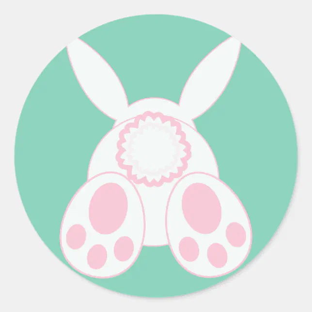 Bunny Behind Classic Round Sticker | Zazzle