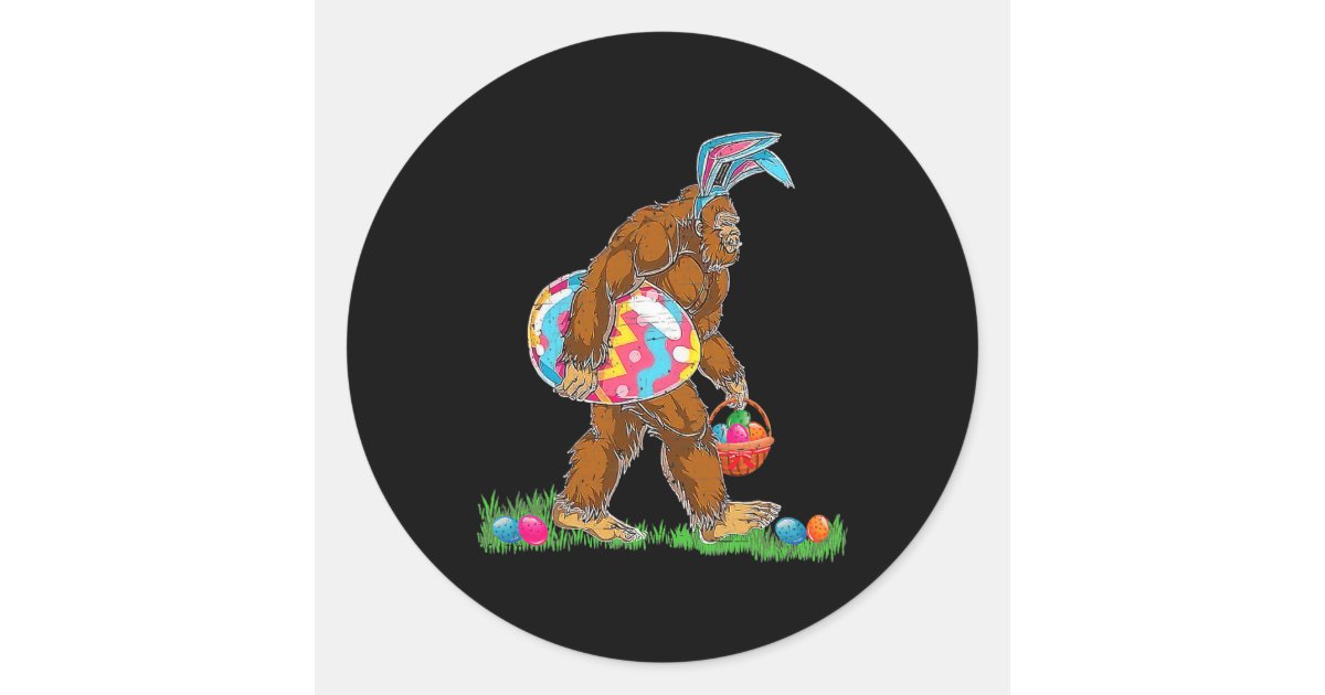 Bunny Bigfoot Sasquatch Happy Easter Day Eggs Hunt Classic Round ...