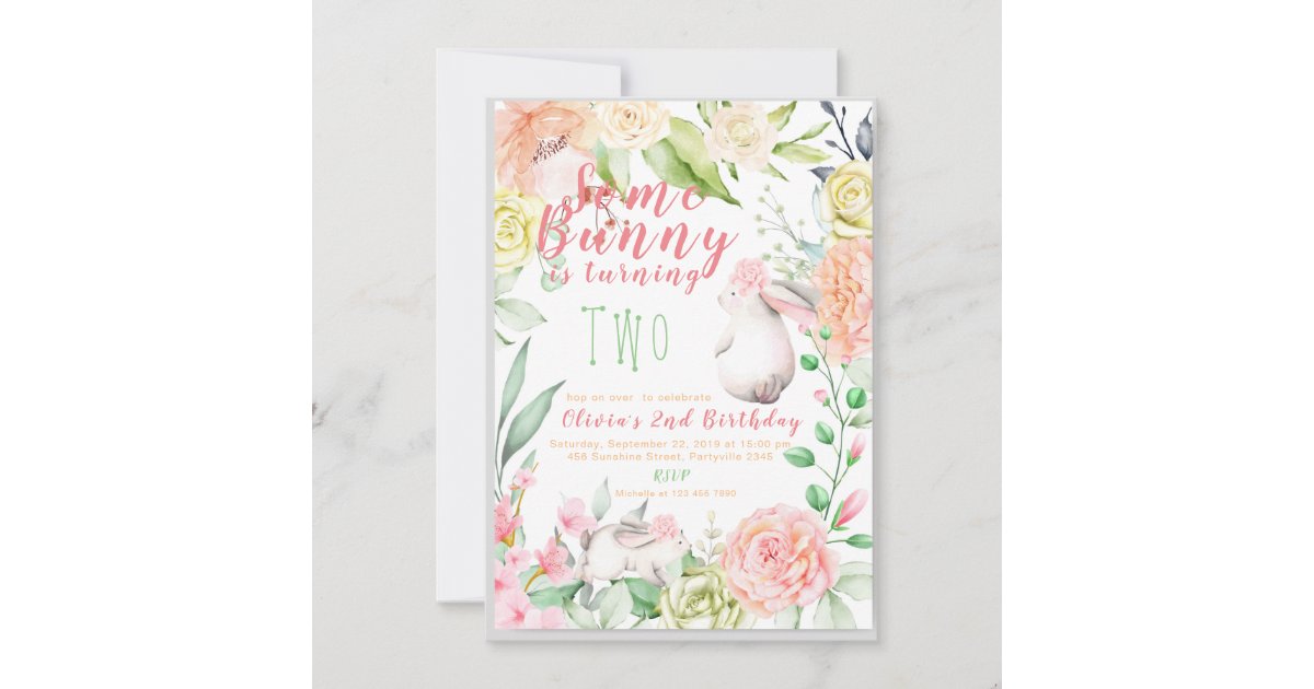 Bunny Birthday Invitation | Zazzle