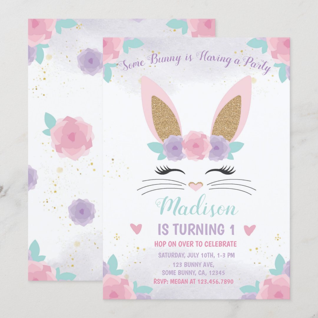 Bunny Birthday Invitation, Bunny Birthday Invitation | Zazzle