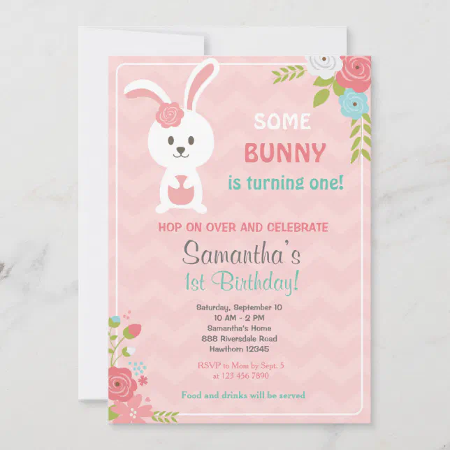 Bunny Birthday Invitation / Bunny Invitation | Zazzle
