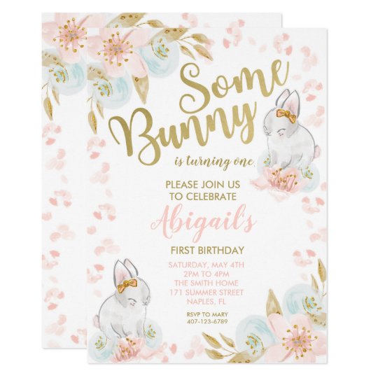 Bunny Birthday Invitation, Bunny Invitation | Zazzle.com