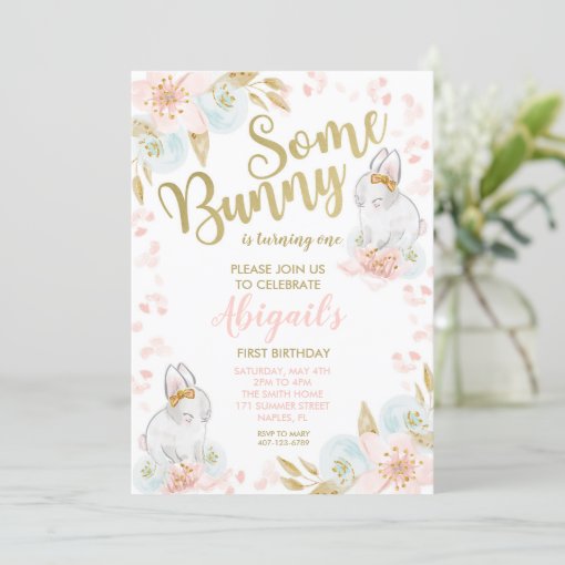 Bunny Birthday Invitation, Bunny Invitation | Zazzle