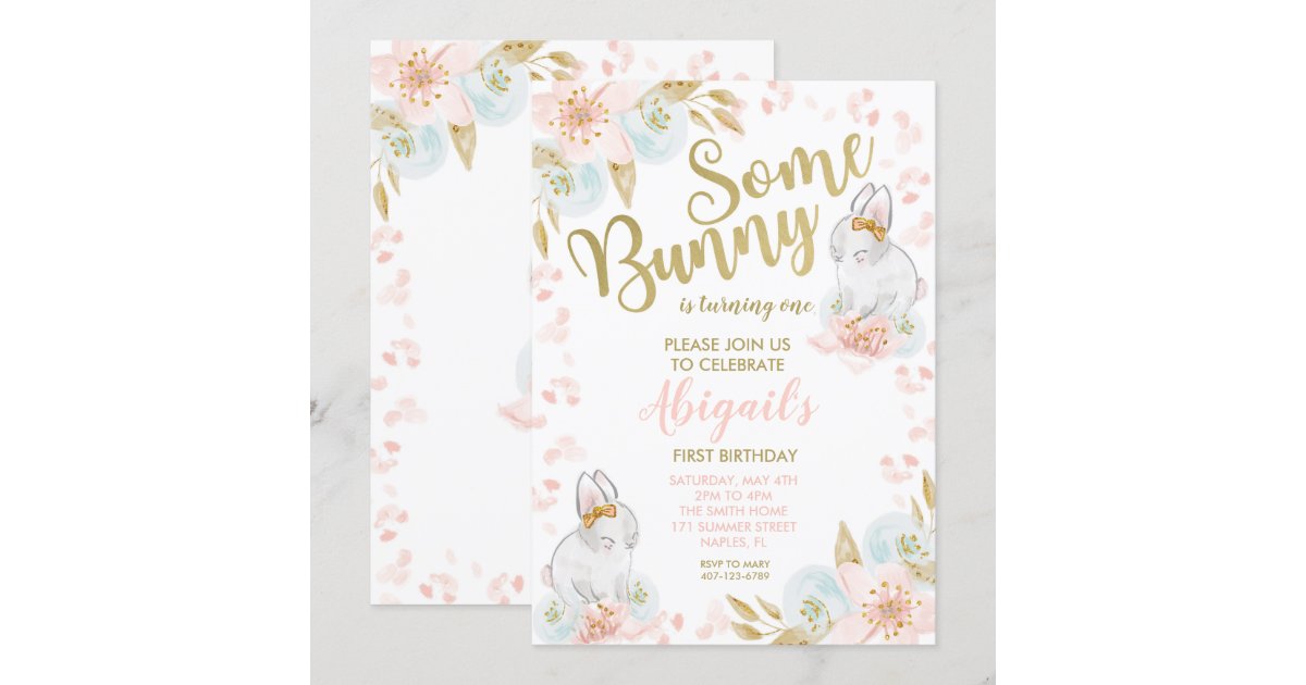 Bunny Birthday Invitation, Bunny Invitation | Zazzle