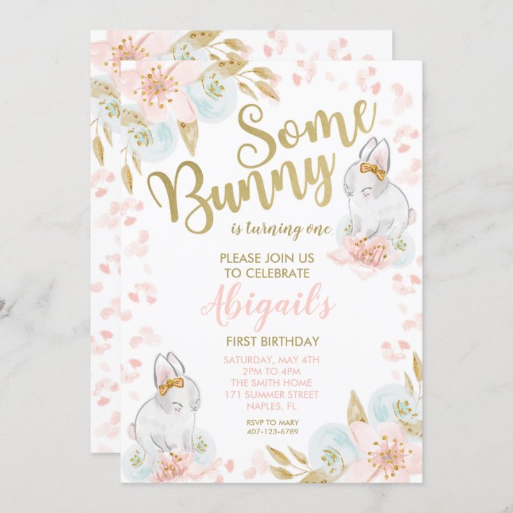 Bunny Birthday Invitation, Bunny Invitation | Zazzle