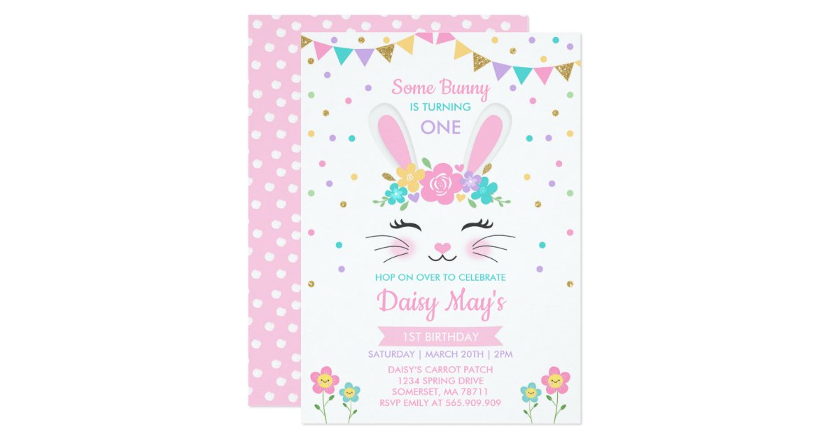 Bunny Birthday Invitation Some Bunny Birthday | Zazzle.com