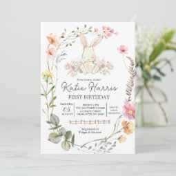 Bunny Birthday Invitation, Some bunny is one Invit Invitation | Zazzle