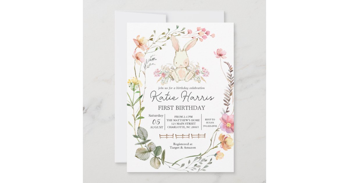 Bunny Birthday Invitation, Some bunny is one Invitation | Zazzle