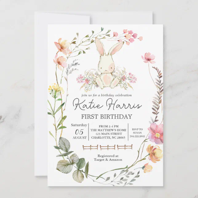 Bunny Birthday Invitation, Some bunny is one Invitation | Zazzle