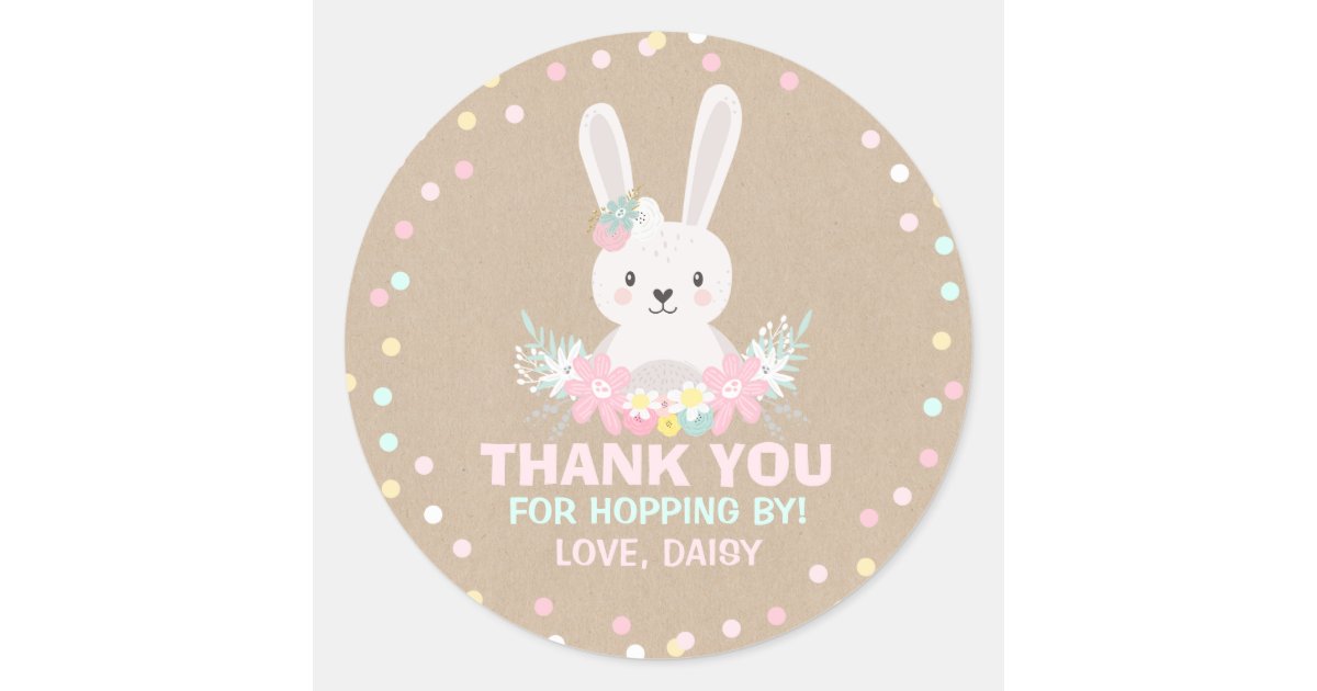 Bunny Birthday Party Favor Tag Some Bunny Sticker | Zazzle