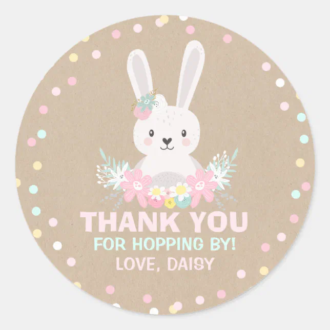 Bunny Birthday Party Favor Tag Some Bunny Sticker | Zazzle