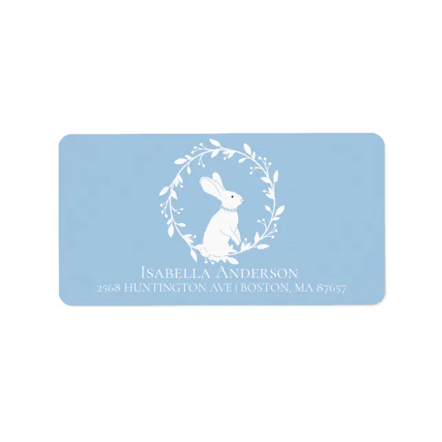 Bunny Boys Baby Shower Address Label | Zazzle