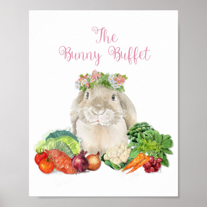 Bunny Buffet Easter Party Poster Decoration | Zazzle.com