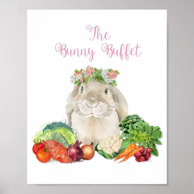Bunny Buffet Easter Party Poster Decoration | Zazzle