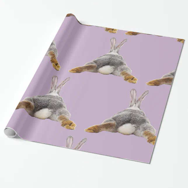 Bunny Butt Tail Funny Cute Easter Spring Wrapping Paper | Zazzle