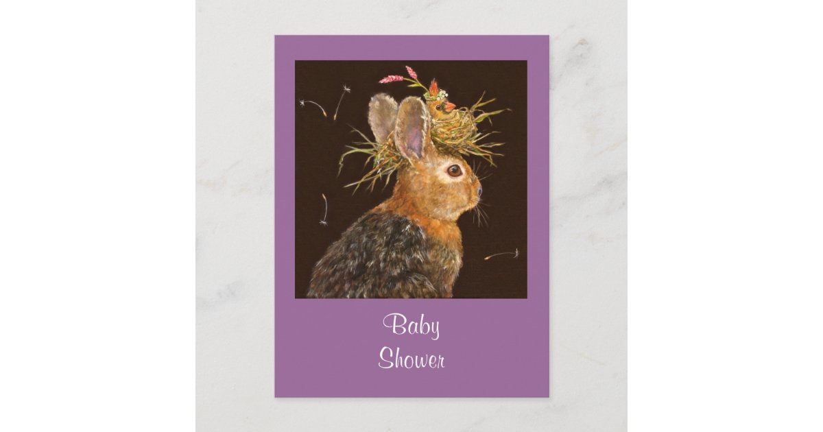 bunny/cardinal baby shower postcard | Zazzle