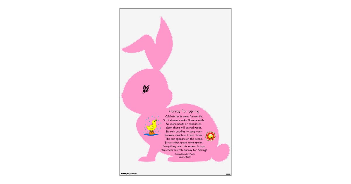 Bunny Decal With Poem | Zazzle