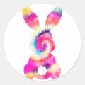 Bunny Easter Tie Dye Rabbit Easter Day Classic Round Sticker | Zazzle