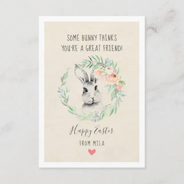 Bunny Friend Kids Easter Cards | Zazzle