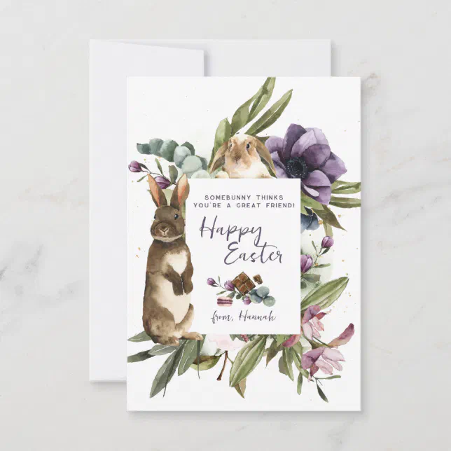 Bunny Friend Kids Easter Classroom Cards | Zazzle
