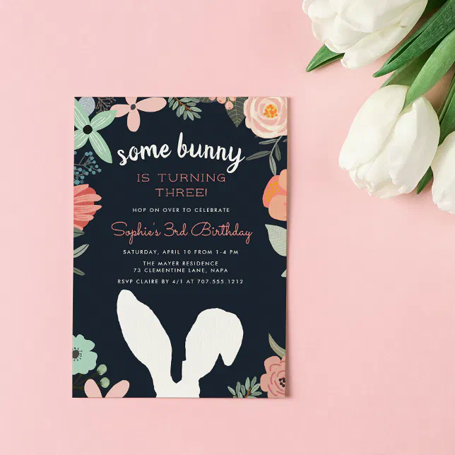 Bunny Garden | Spring Birthday Party Invitation | Zazzle