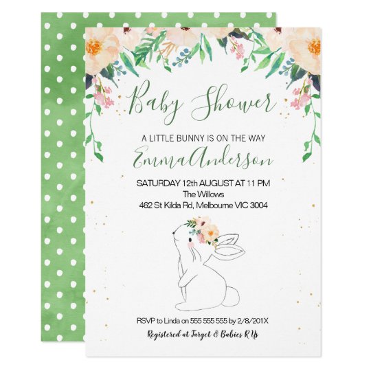 Bunny Gender Neutral Baby Shower Invitation | Zazzle.com