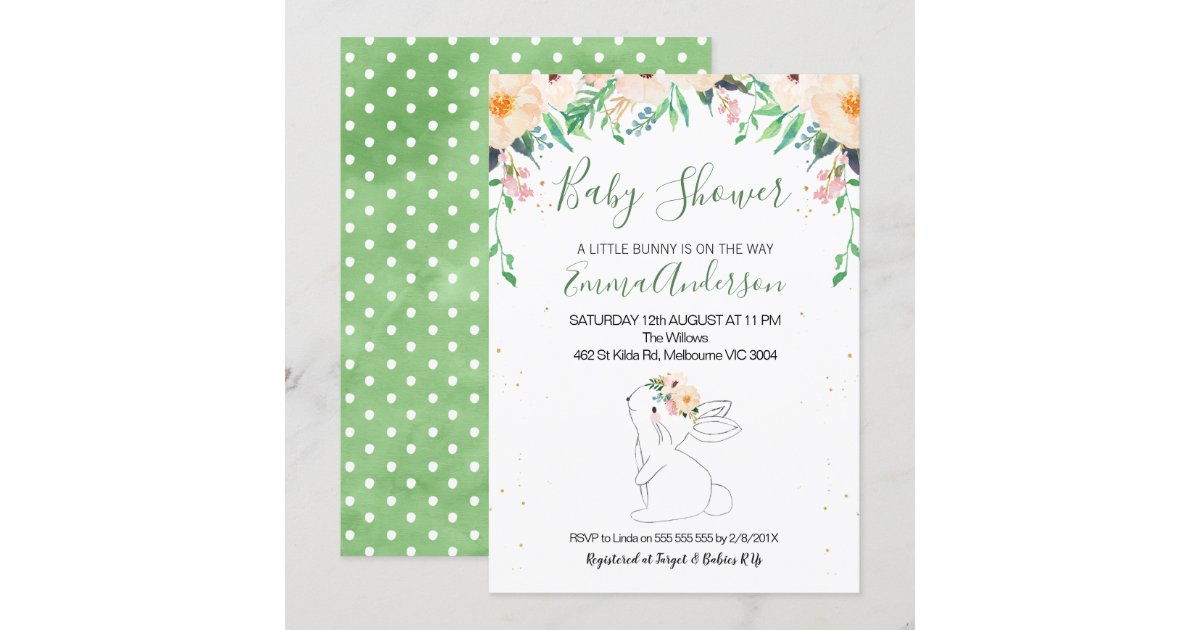 Bunny Gender Neutral Baby Shower Invitation | Zazzle
