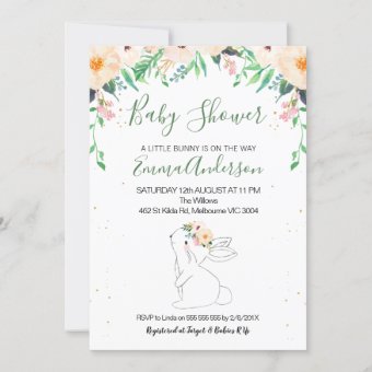 Bunny Gender Neutral Baby Shower Invitation | Zazzle