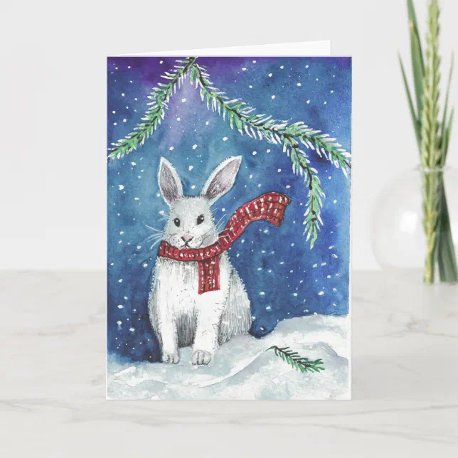 Bunny holiday card | Zazzle