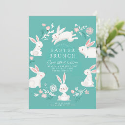Bunny Hop Easter Brunch Invitation | Zazzle