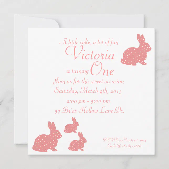 Bunny Invitation | Zazzle