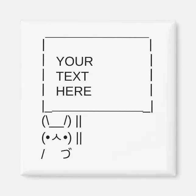 Bunny Protest Sign / Customizable ASCII Text Art Magnet | Zazzle