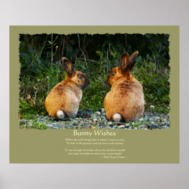 BUNNY RABBIT ART & Poem for Kids Poster | Zazzle