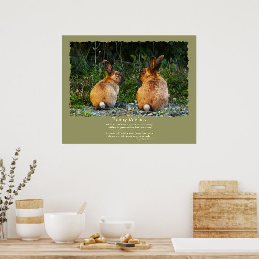 BUNNY RABBIT ART & Poem for Kids Poster | Zazzle