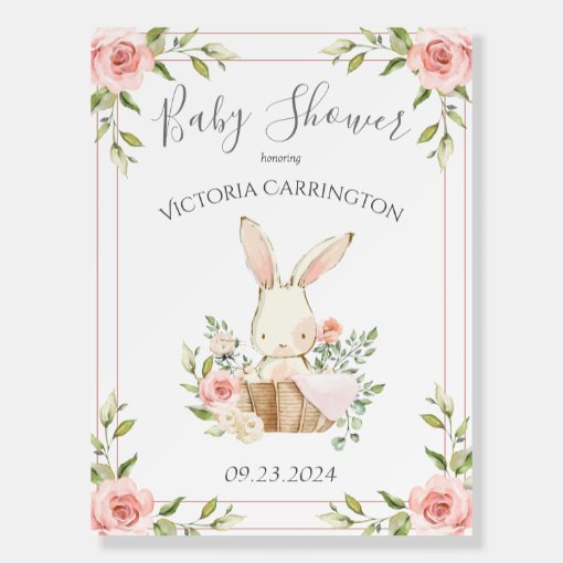Bunny Rabbit Baby Shower Foam Board | Zazzle