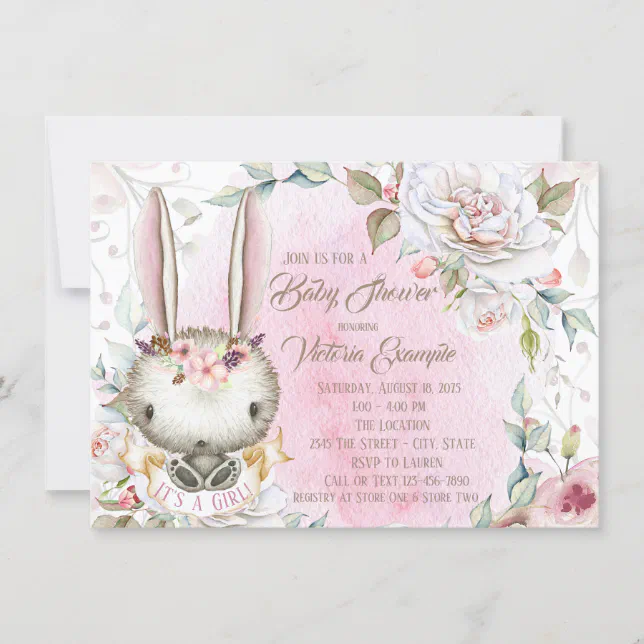 Bunny Rabbit Baby Shower Invitations | Zazzle