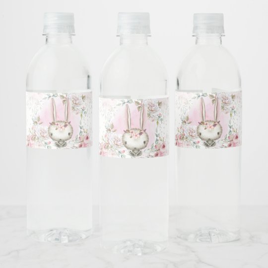 Bunny Rabbit Baby Shower Water Bottle Labels | Zazzle.com
