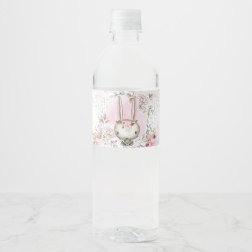 Bunny Rabbit Baby Shower Water Bottle Labels | Zazzle