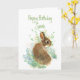 Bunny Rabbit Birthday Custom Name Animal Card | Zazzle